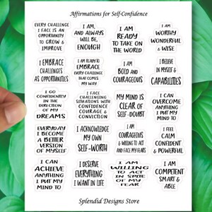 Self-confidence Quotes Stickers, Positive Affirmation Sticker Sheet ...
