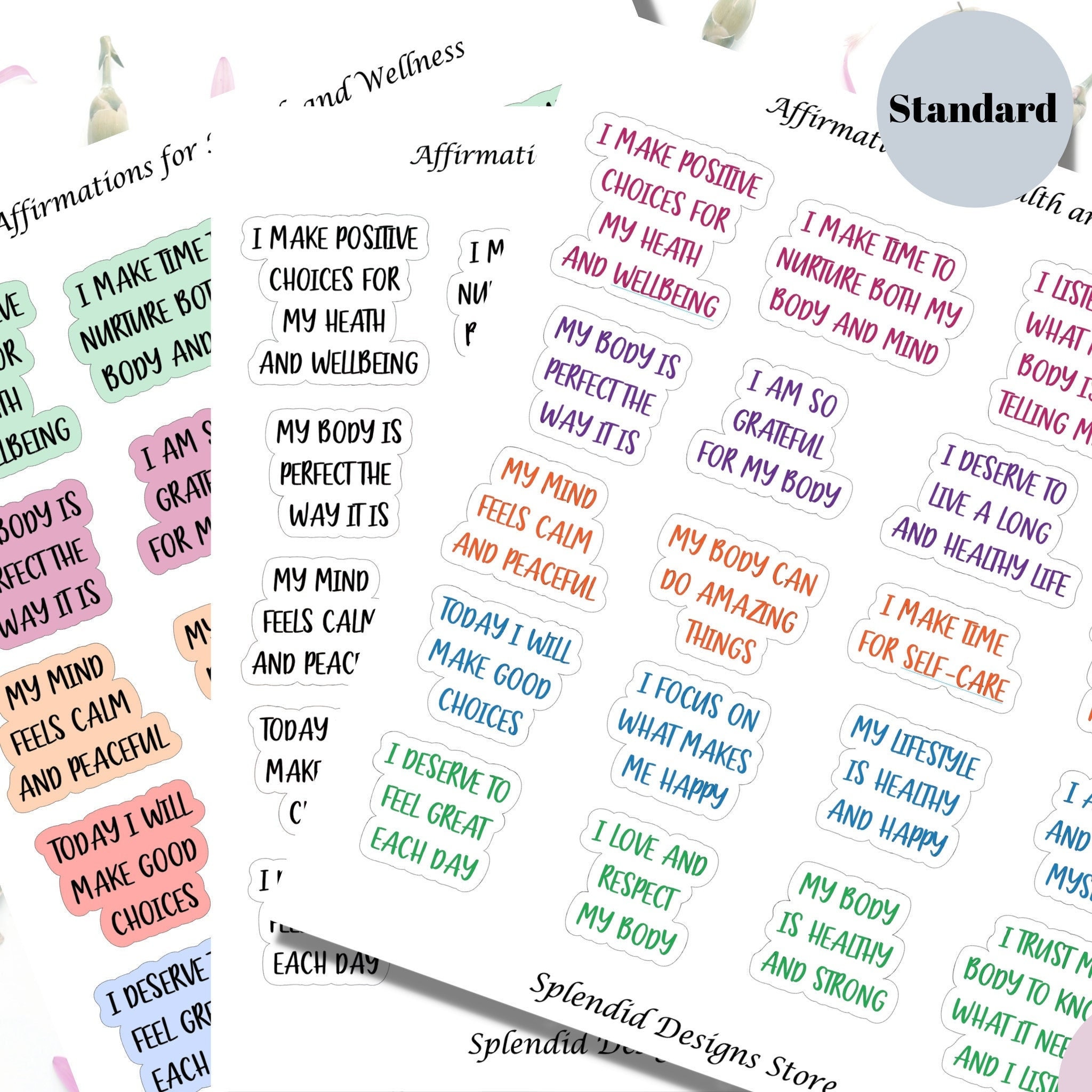 Affirmations for Health and Wellness, Positive Affirmation Stickers - Etsy