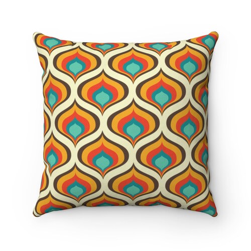 Geometric Stripes Mid Century Modern Square Throw Pillow - Etsy