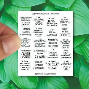 Self-confidence Quotes Mini Stickers, Positive Affirmation Sticker ...