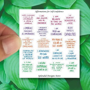 Self-confidence Quotes Mini Stickers, Positive Affirmation Sticker ...