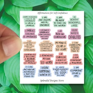 Self-confidence Quotes Mini Stickers, Positive Affirmation Sticker ...