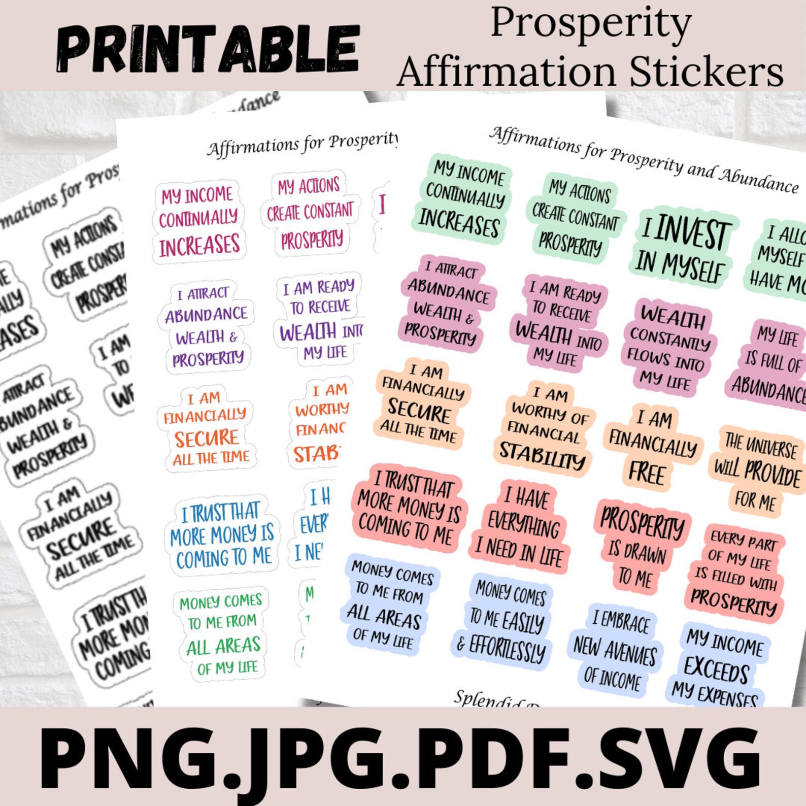 Positive Affirmation Sticker Bundle 100 Motivational Sticker - Etsy