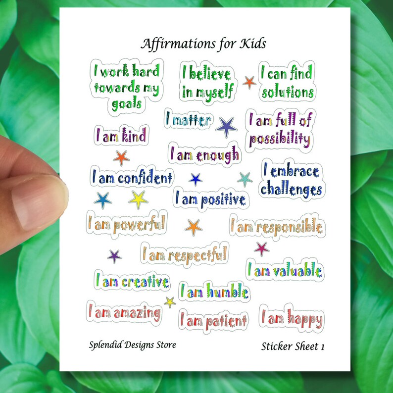 Affirmations for Kids Mini Stickers Afirmation Stickers for - Etsy