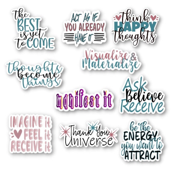 Law of Attraction Quote Sticker Pack Manifestation Stickers - Etsy