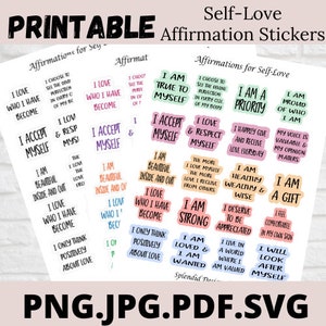 Positive Affirmation Sticker Bundle, 100 Motivational Sticker Quotes ...