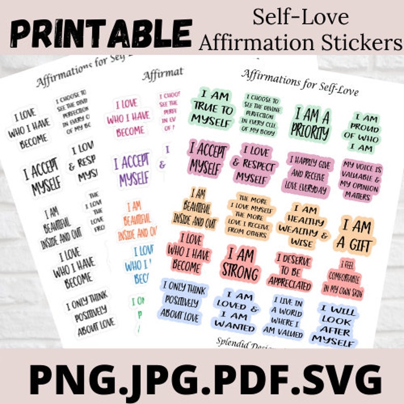 Positive Affirmation Sticker Bundle 100 Motivational Sticker - Etsy