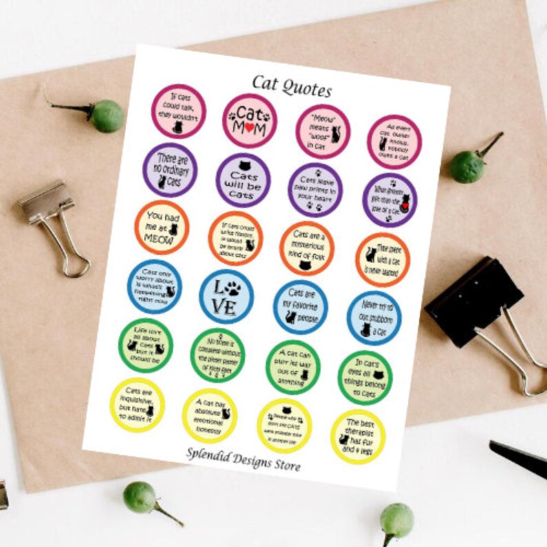 Cat Quote Stickers Print and Cut Stickers Printable | Etsy