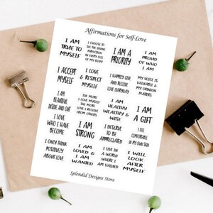 Affirmations for Self-love, Self-love Affirmation Stickers, Instant ...