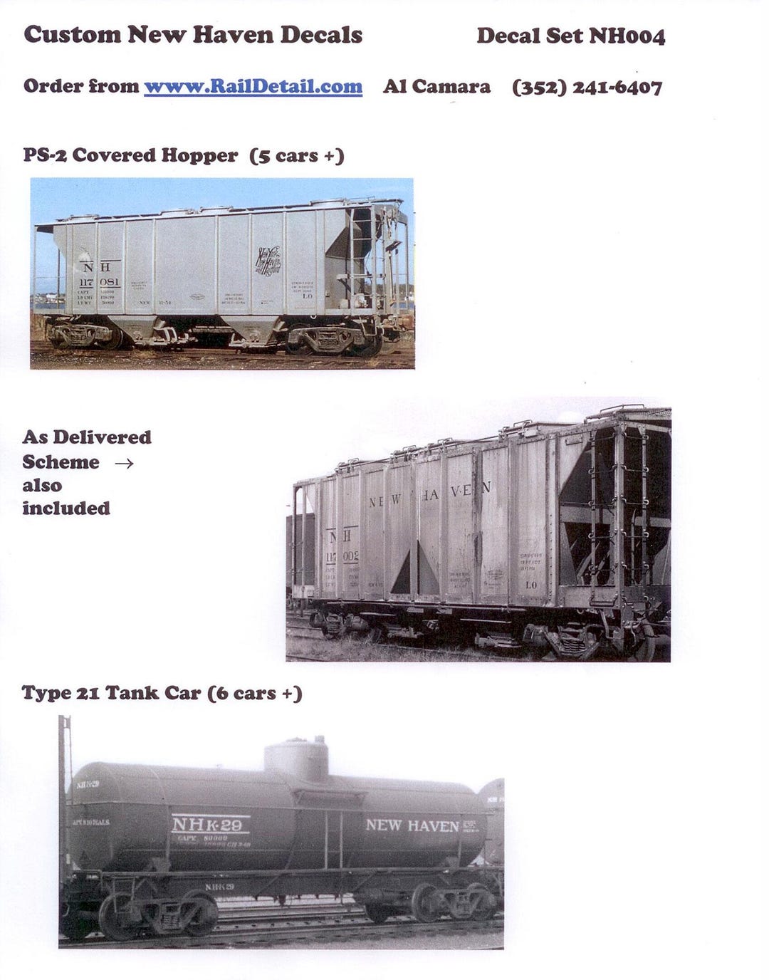 DECAL: New Haven PS-2 Covered Hoppers, Type 21 Tank Cars - NH004 - Etsy