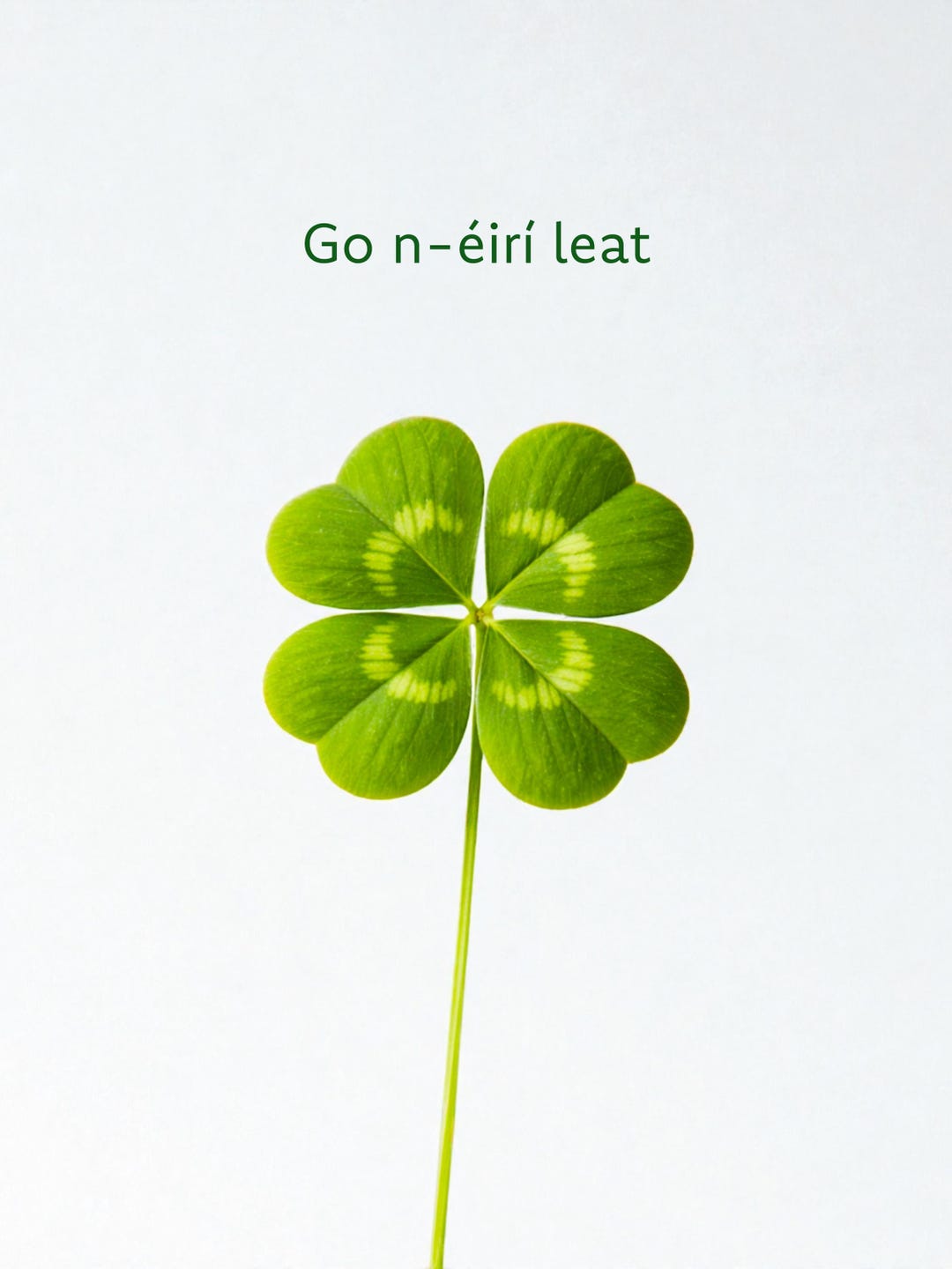 Go N-éirí Leat Four-leaf Clover Print – Minimal St. Patrick’s Day Irish ...