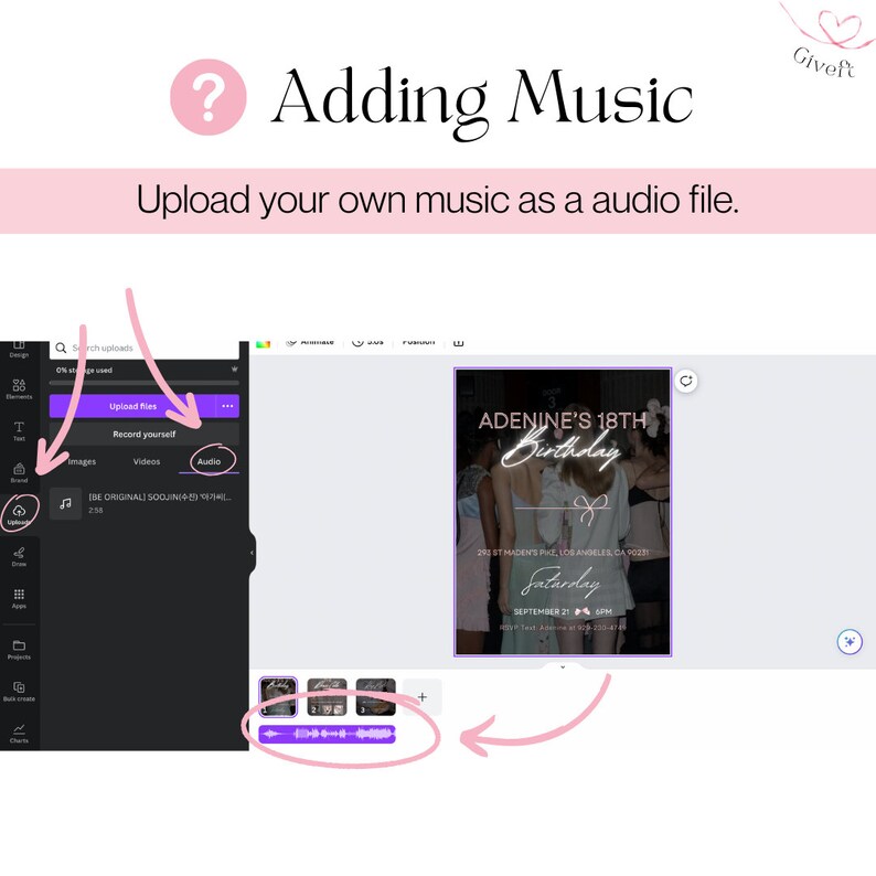 Ballet Core Birthday Digital Invitation. Editable and Printable ...