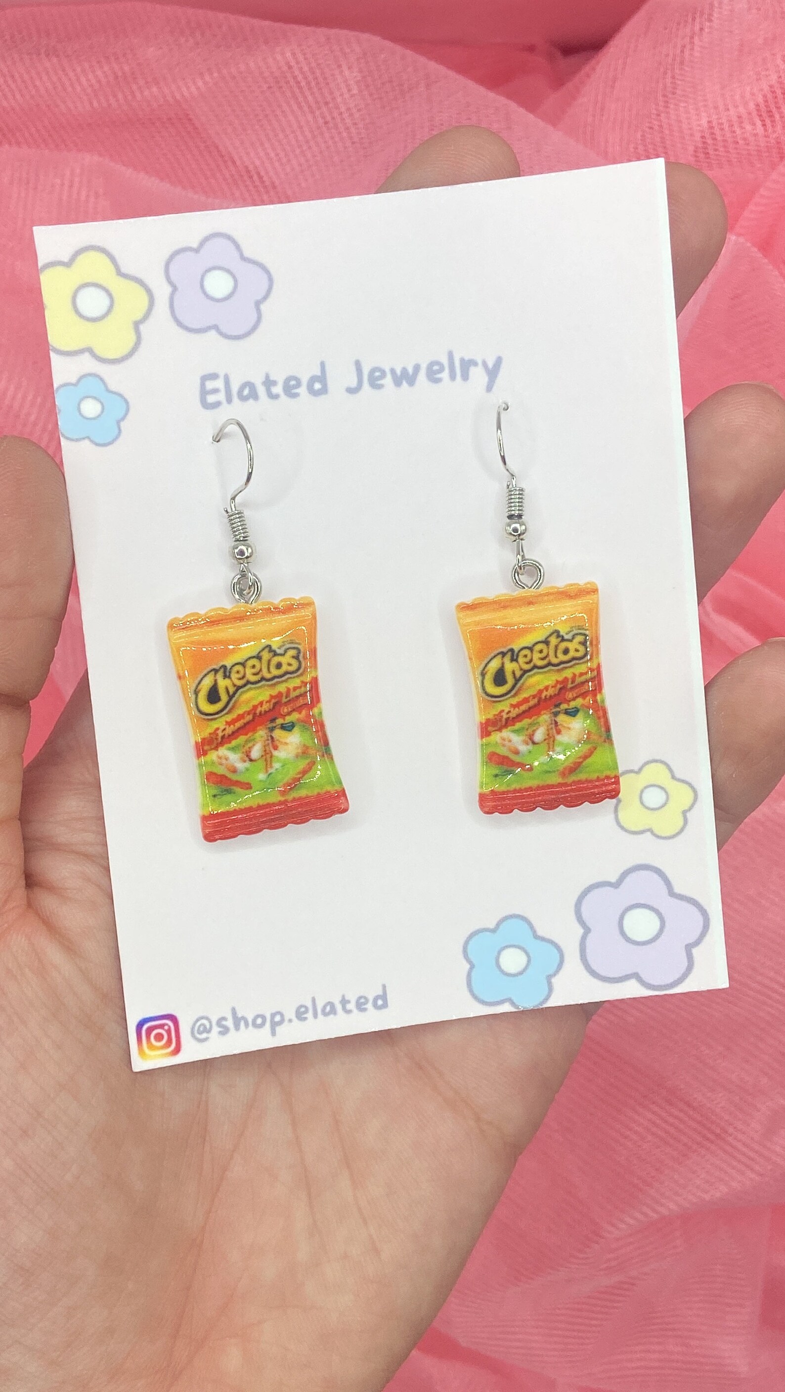 Hot Cheeto Earrings Chip Bag Kawaii Kidcore Cute Nostalgia Mini Food ...