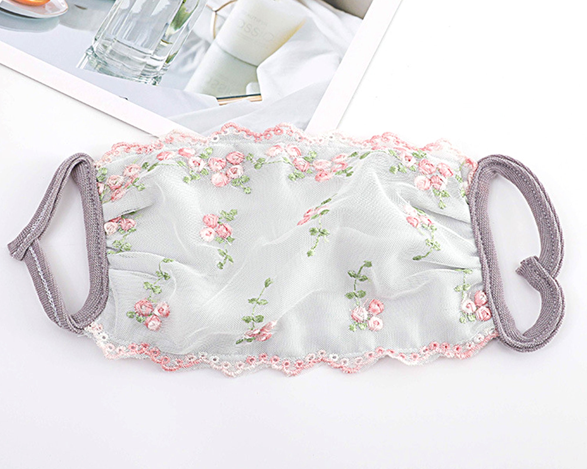 Lace Face Mask,washable Lace Face Mask, Dust 3 Layers Lace Cotton Mask ...