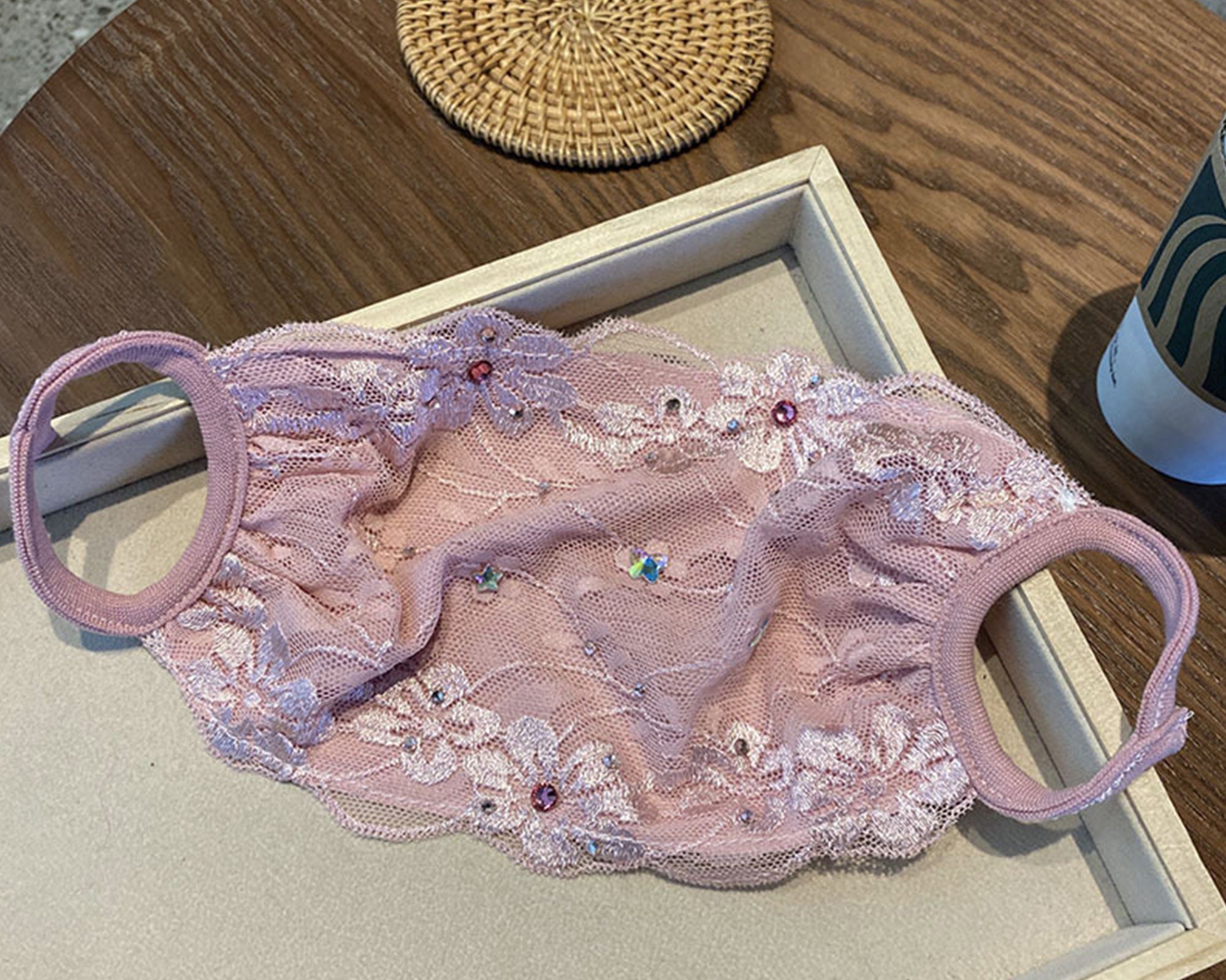 Bling Rhinestone Mask, Lace Face Mask, Washable, Reusable, Black Bling ...