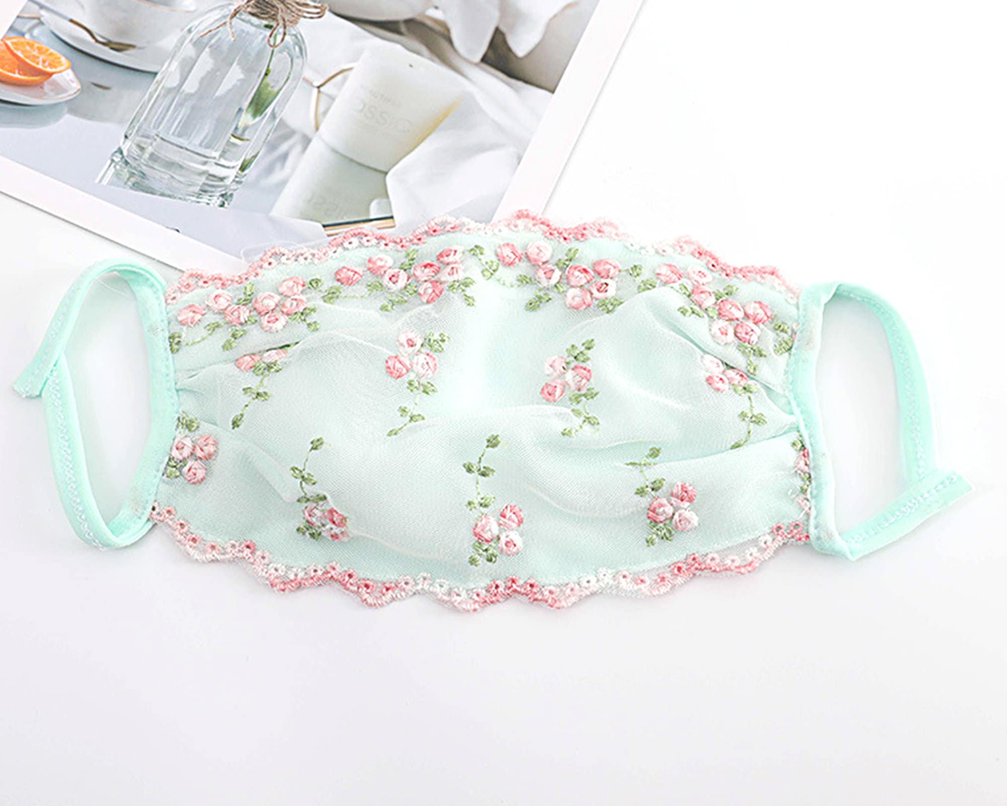 Lace Face Mask,washable Lace Face Mask, Dust 3 Layers Lace Cotton Mask ...