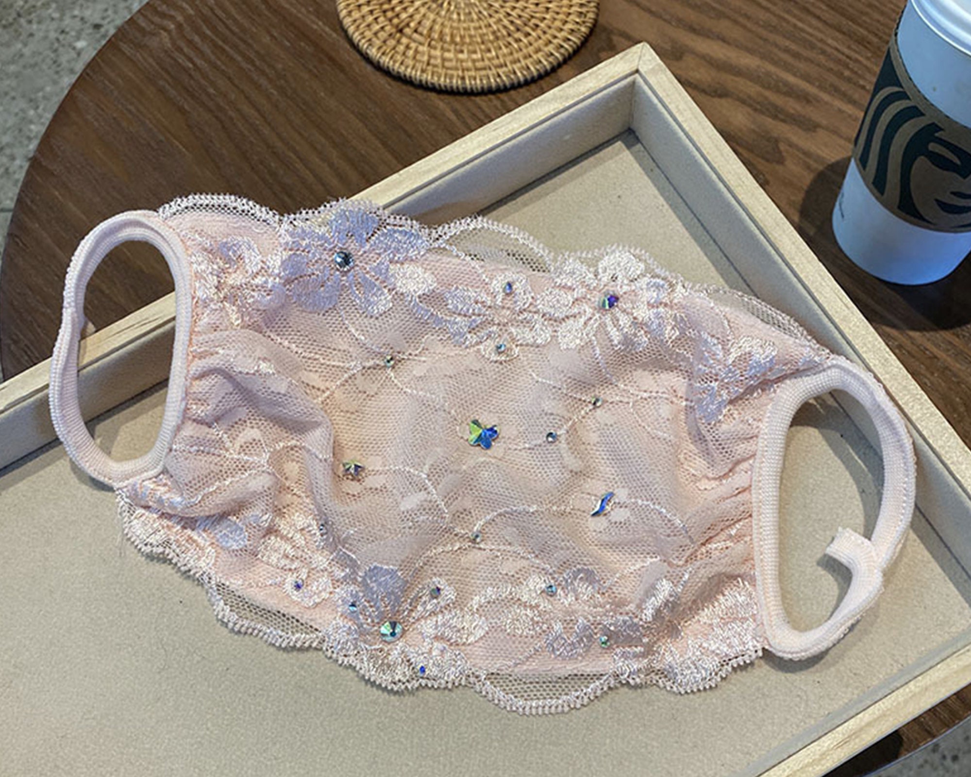 Bling Rhinestone Mask, Lace Face Mask, Washable, Reusable, Black Bling ...