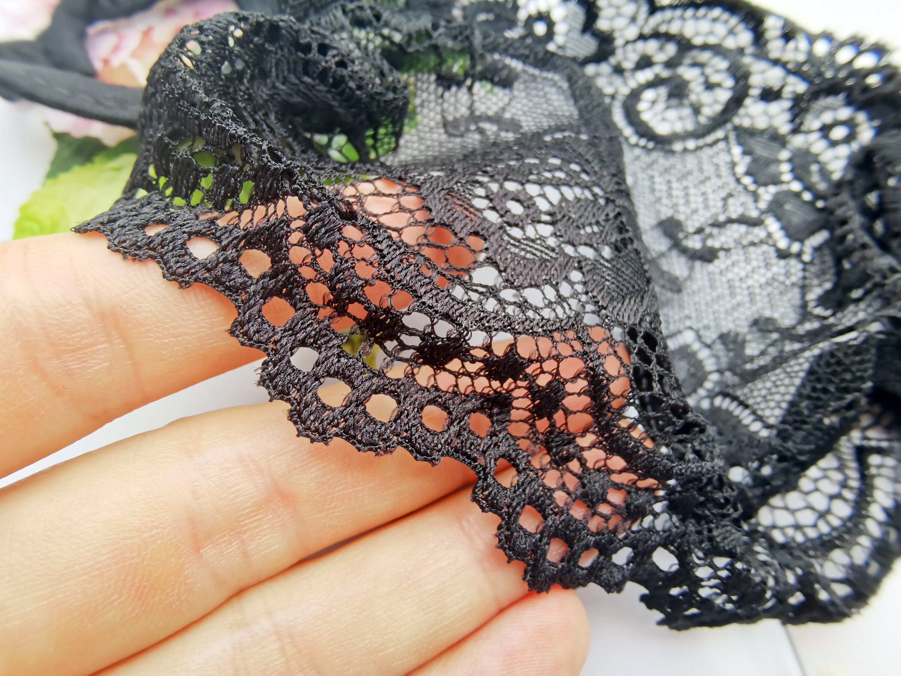 Black Lace Face Mask, See Through Face Mask,washable, Reusable, Wedding ...