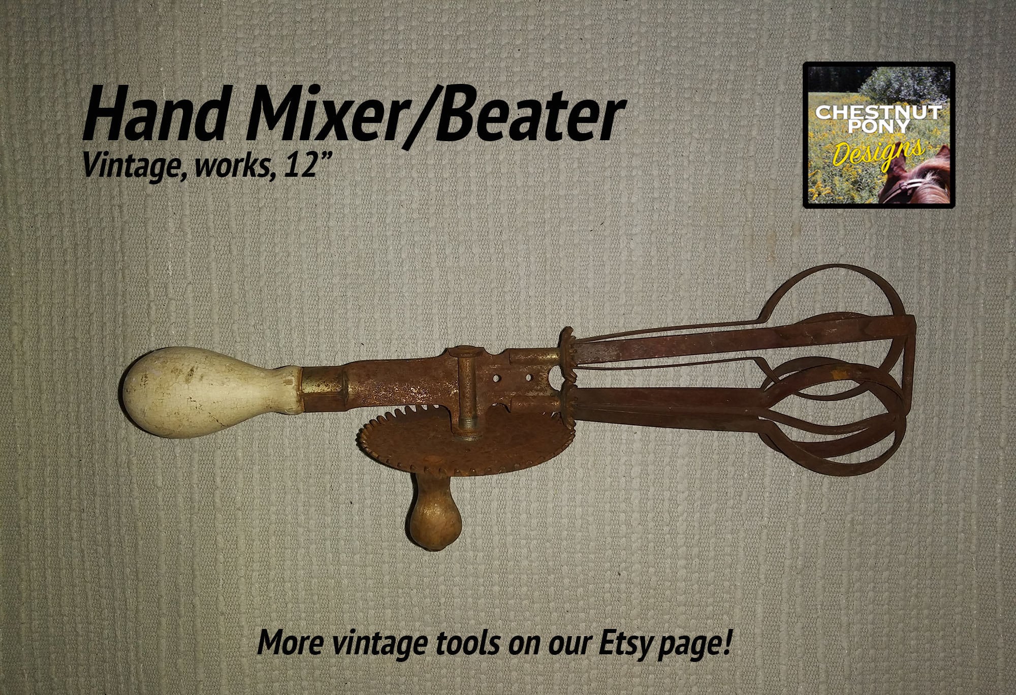 Vintage Hand Mixer 12 Rusty Working Antique Hand - Etsy
