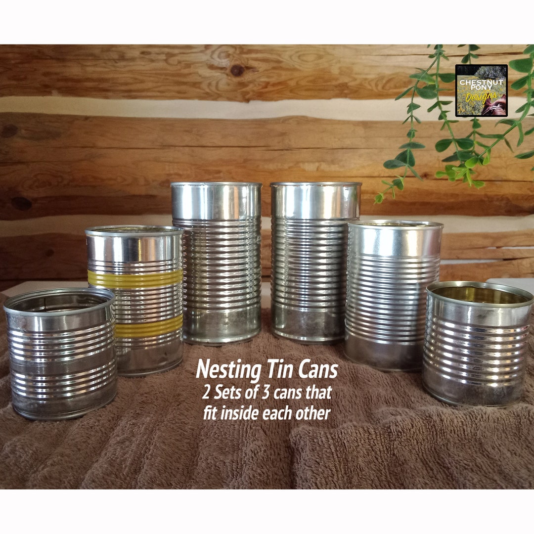 6 Nesting Tin Cans for Crafting - Great for Kids Wind Chimes, Drums ...