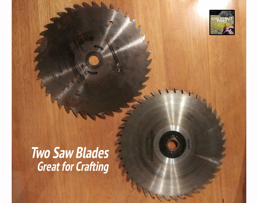 Rusty Saw Blades, 7-1/4 Two Circular, Round Metal With Teeth, Great for ...