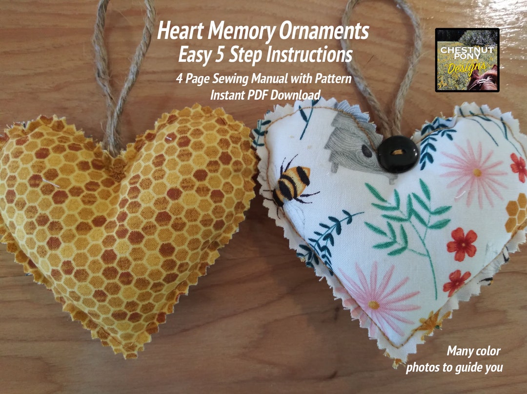 Easy Sew Memory Heart Ornament in 5 Steps! Make From Your Shirt or ...