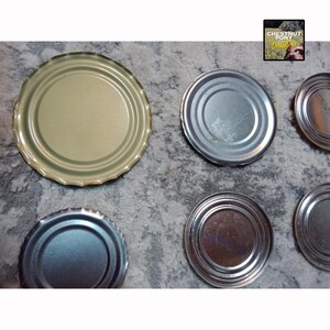 Tin Can Lids for Crafting, 9 Recycled Discs in Various Sizes. Great for ...