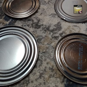 Tin Can Lids for Crafting, 9 Recycled Discs in Various Sizes. Great for ...
