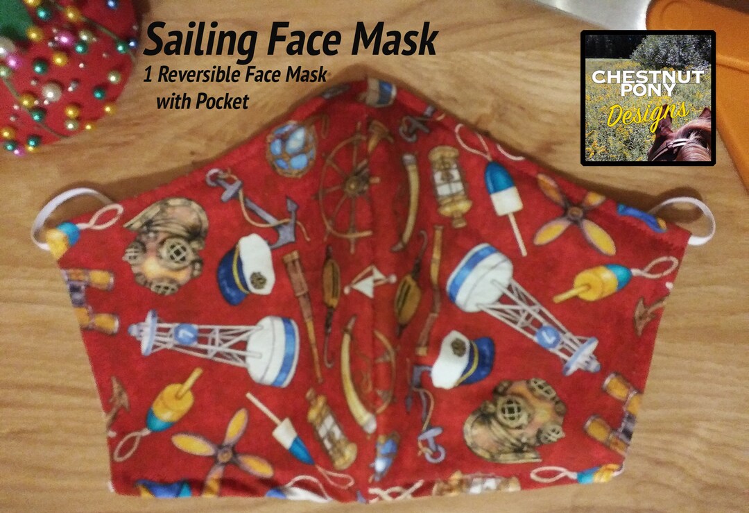 Sailing Mask - Handmade, Reversible Mask With Nose Wire, Adult Medium ...