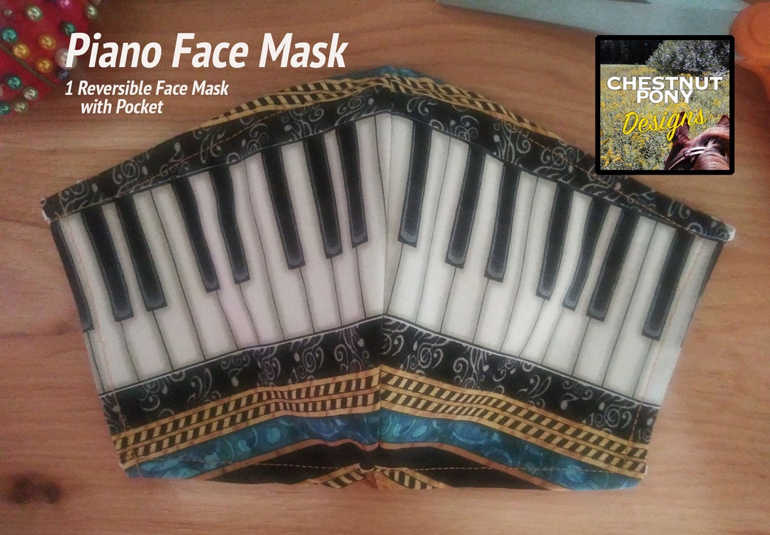 Piano Mask Handmade Reversible Mask With Nose Wire, Adult Medium ...