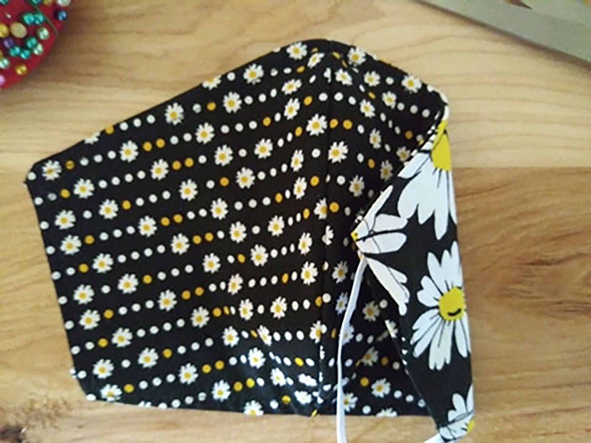 Daisy Face Mask - Handmade, Reversible With Nose Wire & Filter Pocket ...