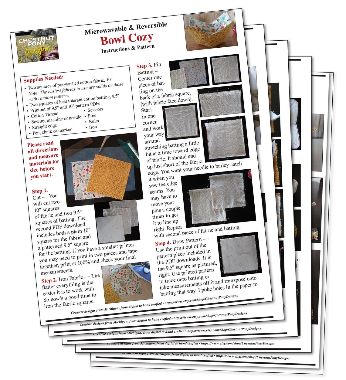 Easy Microwave Quilted Bowl Cozy Pattern Sew Your Own - Etsy