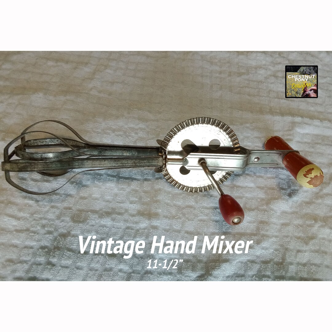 Vintage Hand Mixer 11-1/2 Working, Charming Hand Mixer With Wooden ...