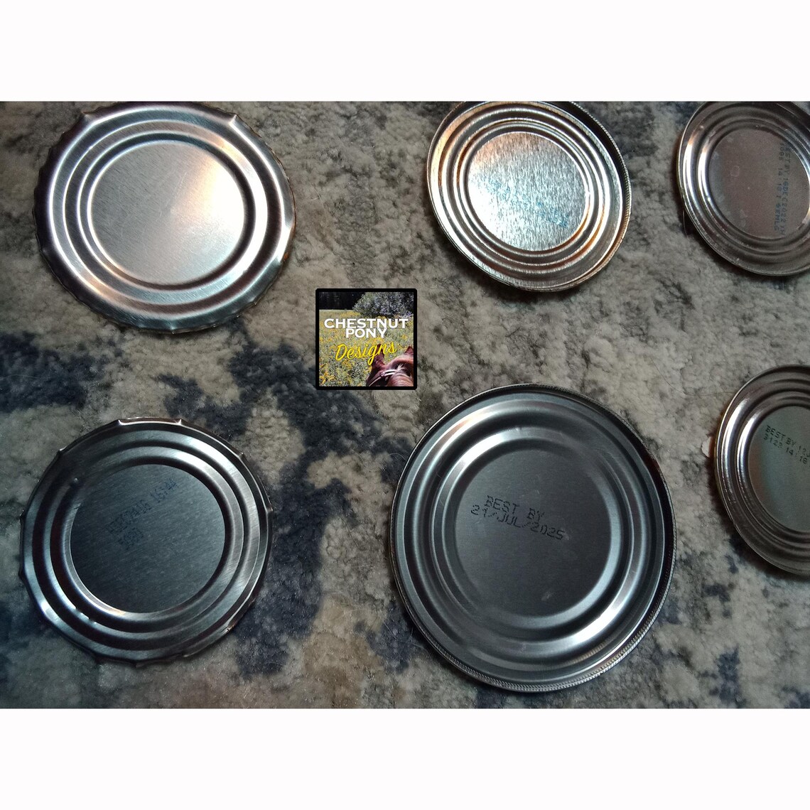Tin Can Lids for Crafting, 9 Recycled Discs in Various Sizes. Great for ...