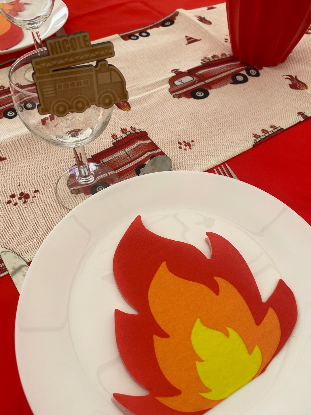 Firefighter Place Marker - Etsy