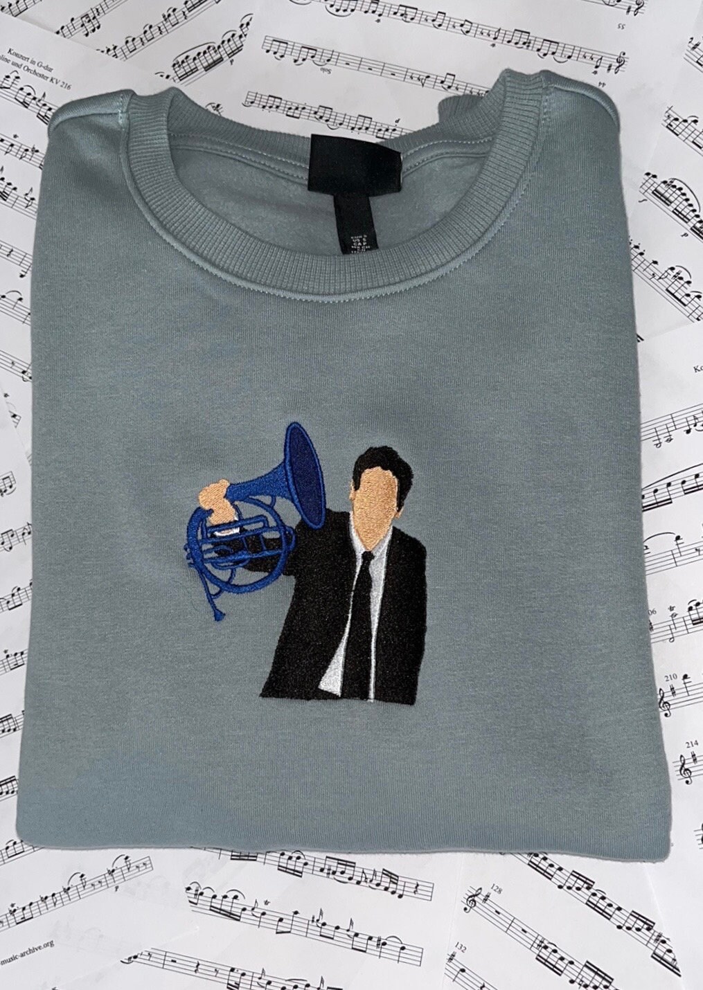 Sweatshirt Blue French Horn ted Mosby - Etsy