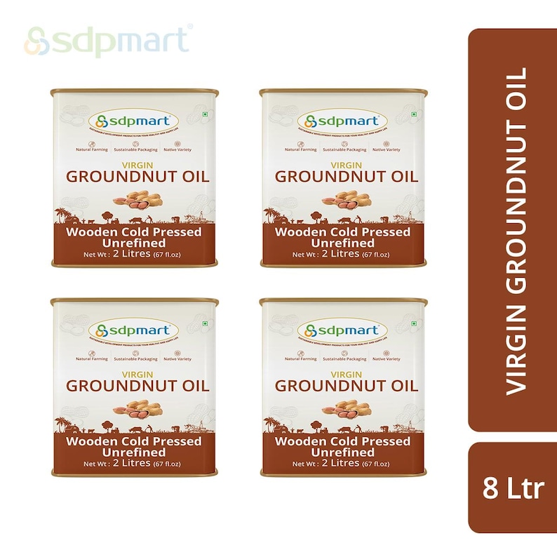 Sdpmart Virgin Groundnut Oil | Peanut Oil | 8 Liters | Wooden Cold ...