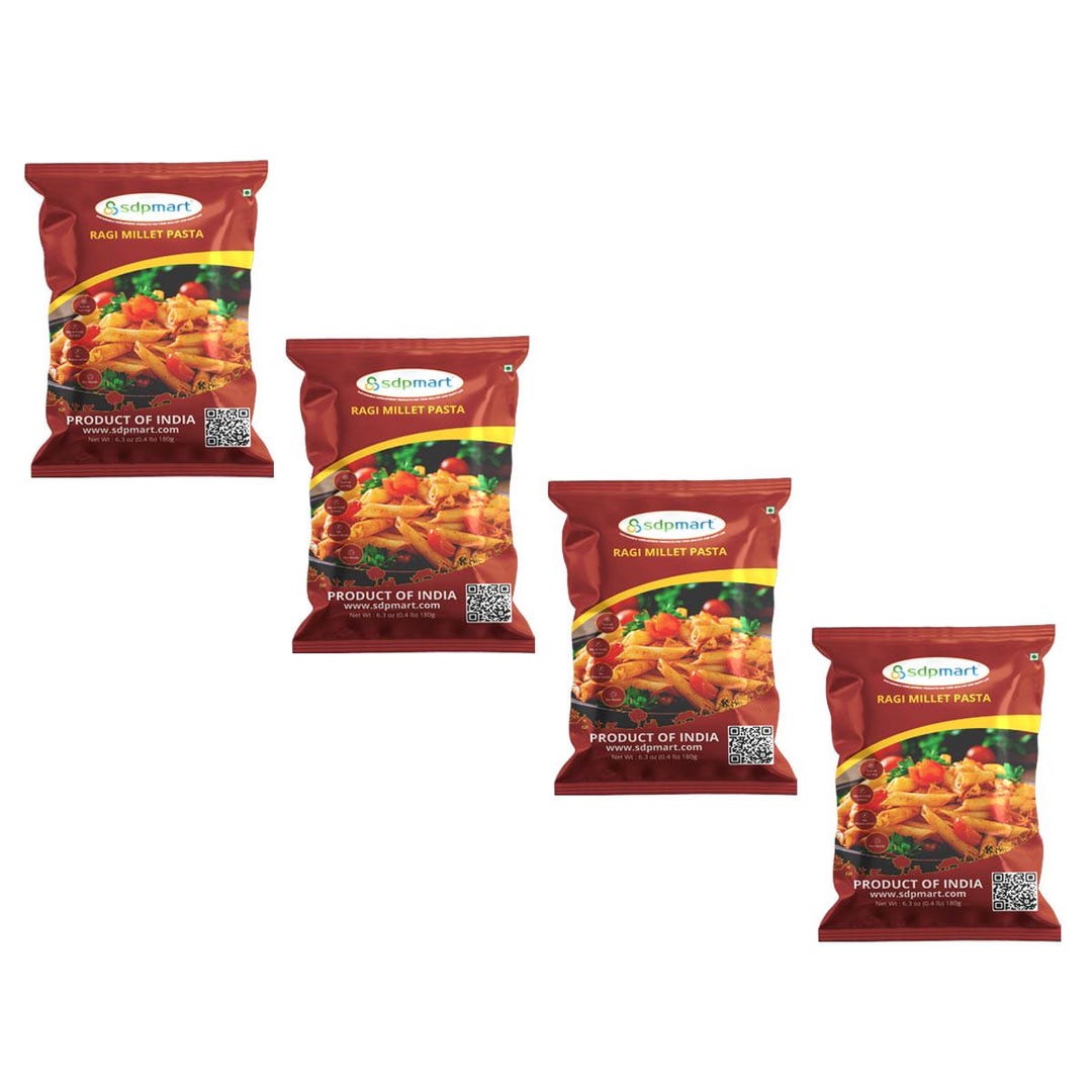 Sdpmart Ragi Millet Pasta | Finger Millet | Pack of 4 | 6.3 Oz (180g ...