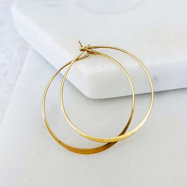 Metal Hammered Hoop Earrings - Etsy