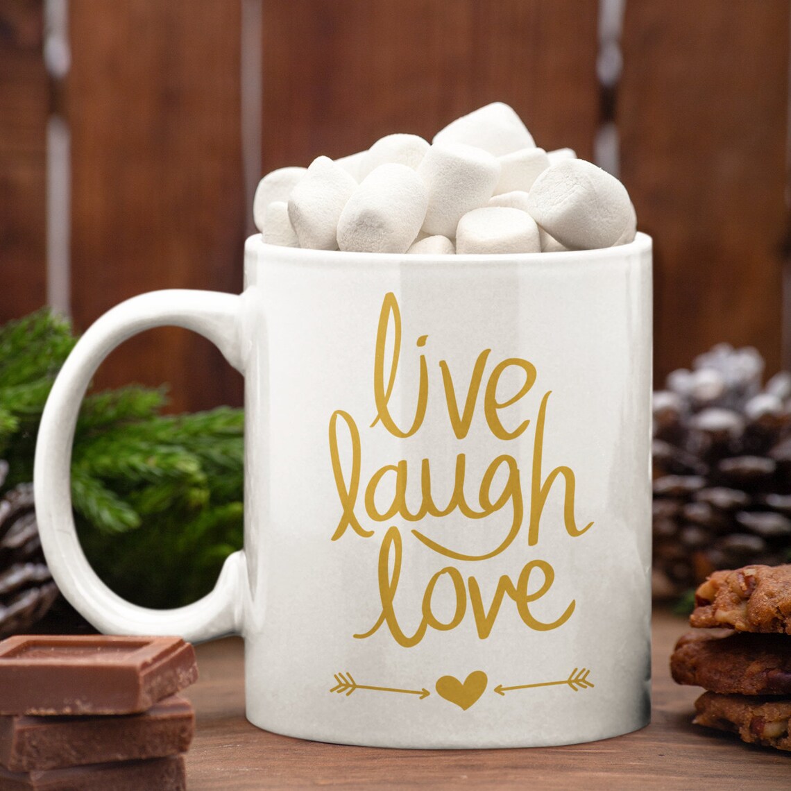 Live Laugh Love Coffee Mug 11 oz Beautiful Color Premium | Etsy
