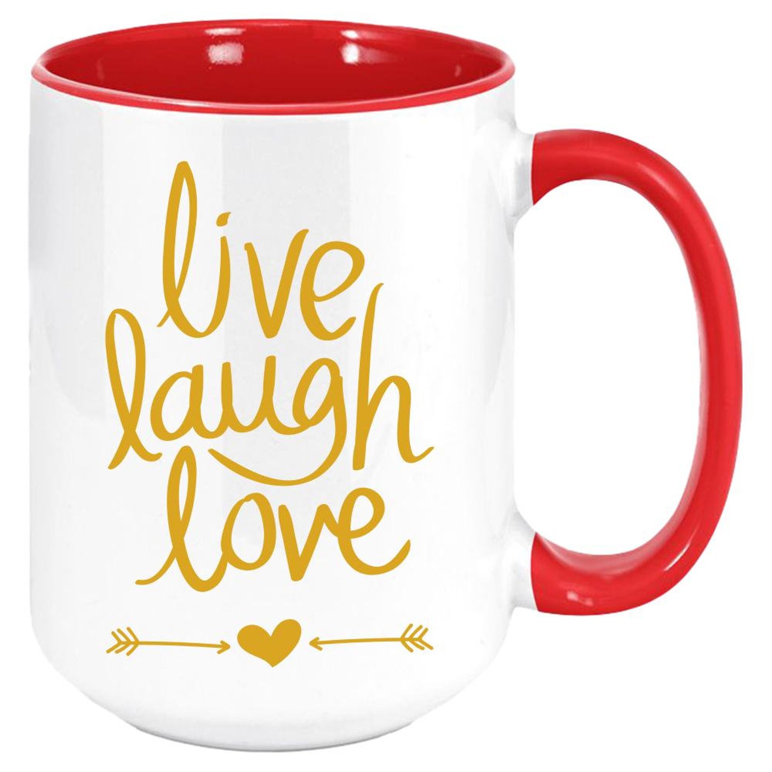 Live Laugh Love Coffee Mug 15 Oz Beautiful Two-tone Color | Etsy