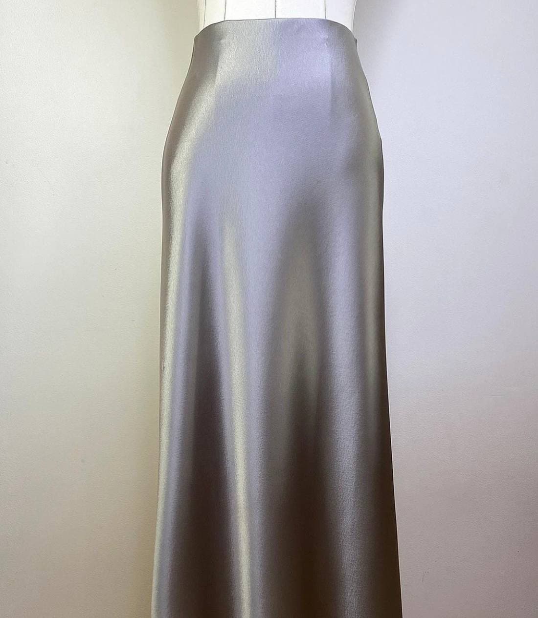 Grey Silk Maxi Skirt for Women, 100% Silk Skirt, Long Silk Satin Skirt ...