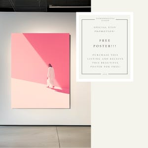 Pink Cross Modern Christian Wall Digital Art Print for Teens Girly Wall ...