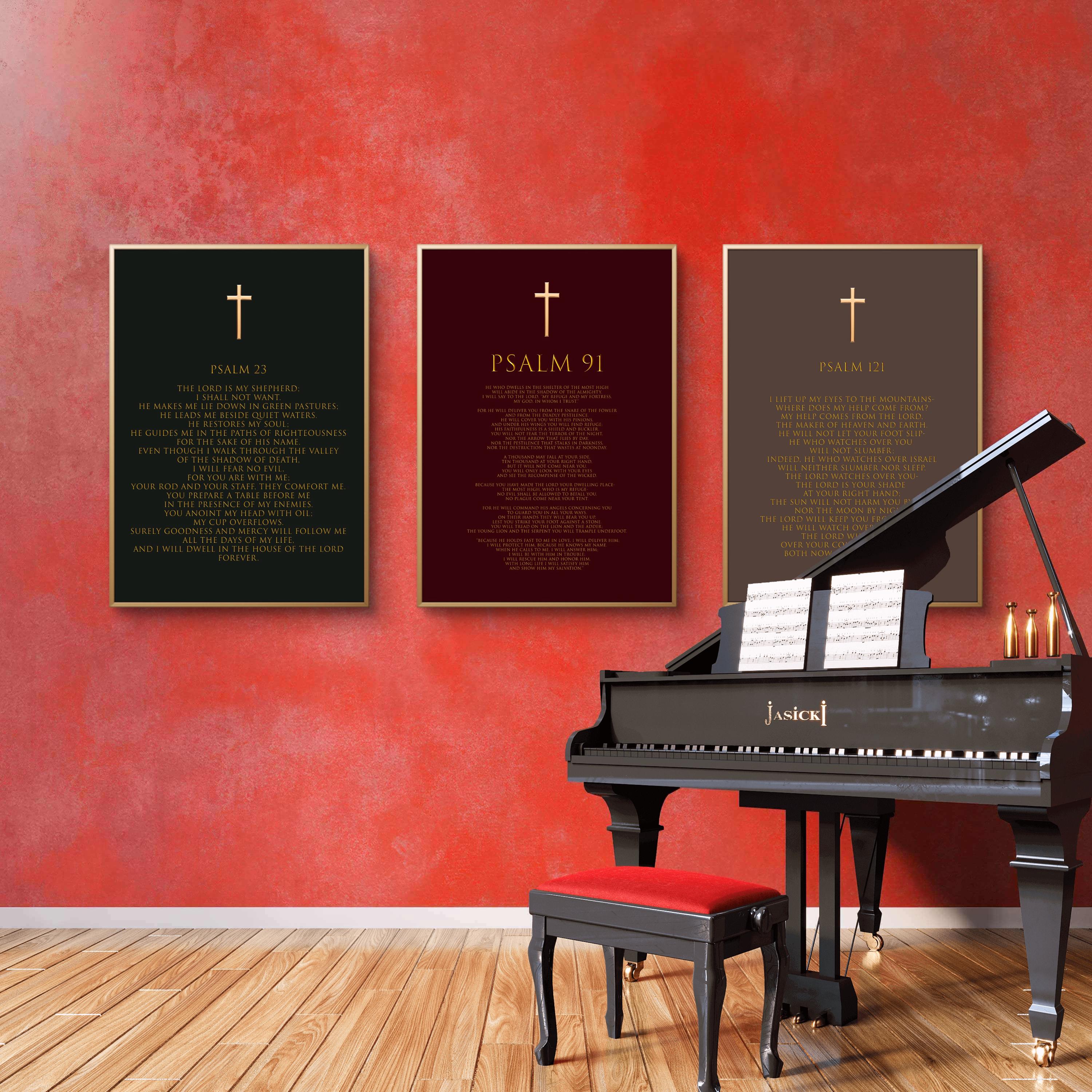Psalm 23, 91, 121 Bible Verse Art Prints: Inspirational Quote (digital ...