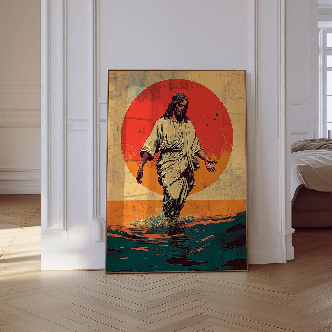Jesus Christ Retro Printable Poster Modern Christian Artwork Jesus ...
