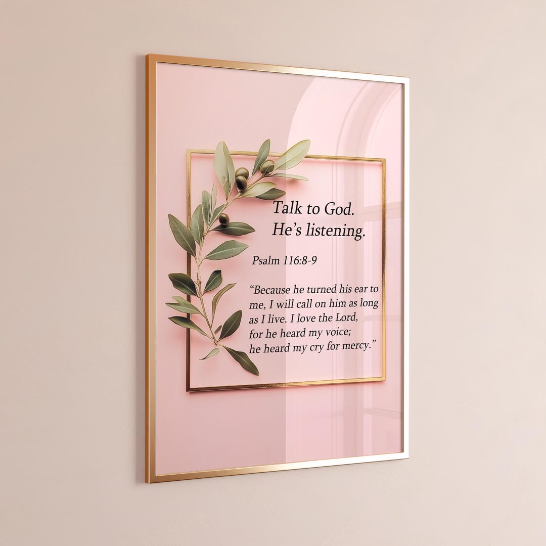 Talk to God Psalm 116 Girly Cute Christian Wall Art Pink Bible Study ...