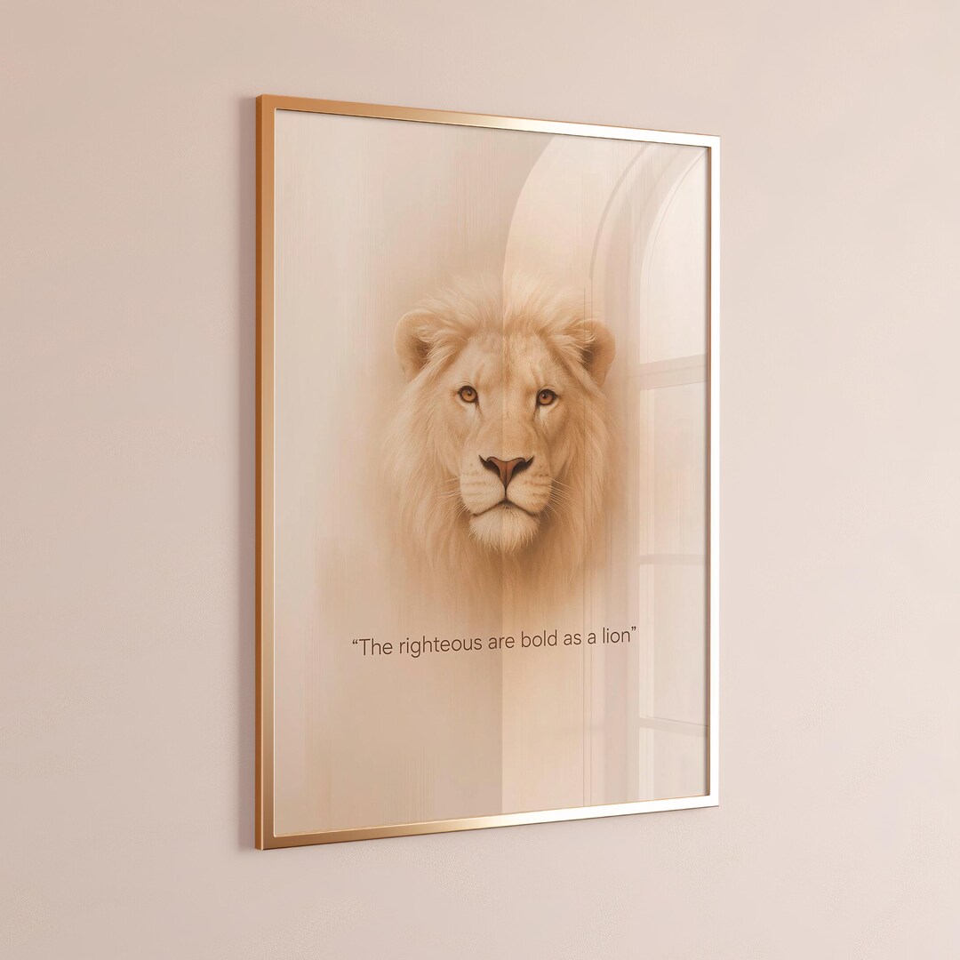 Lion of Judah Print: Modern Christian Bible Verse Wall Art (digital ...