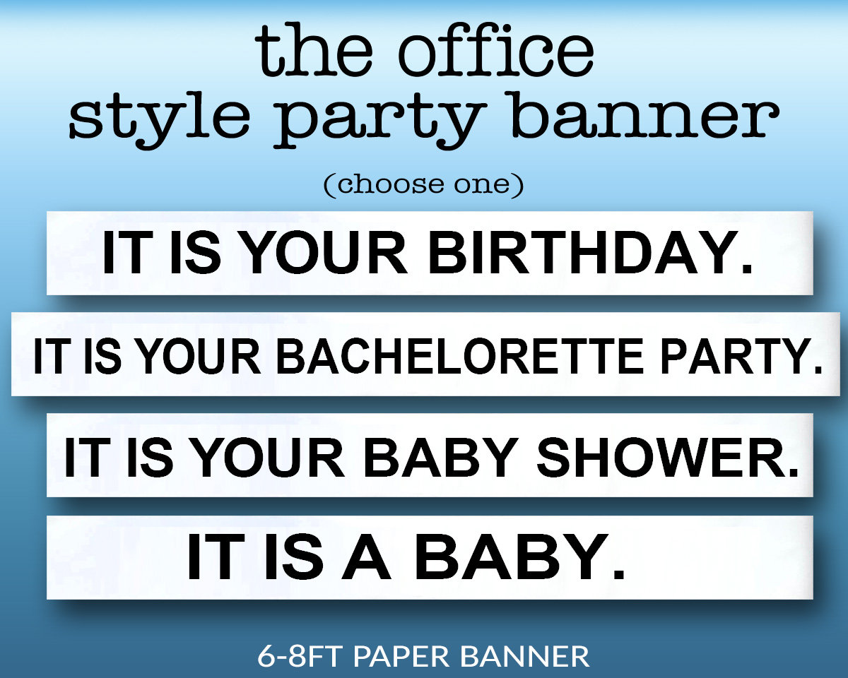 The Office Party Banner Bachelorette Baby Shower Birthday | Etsy