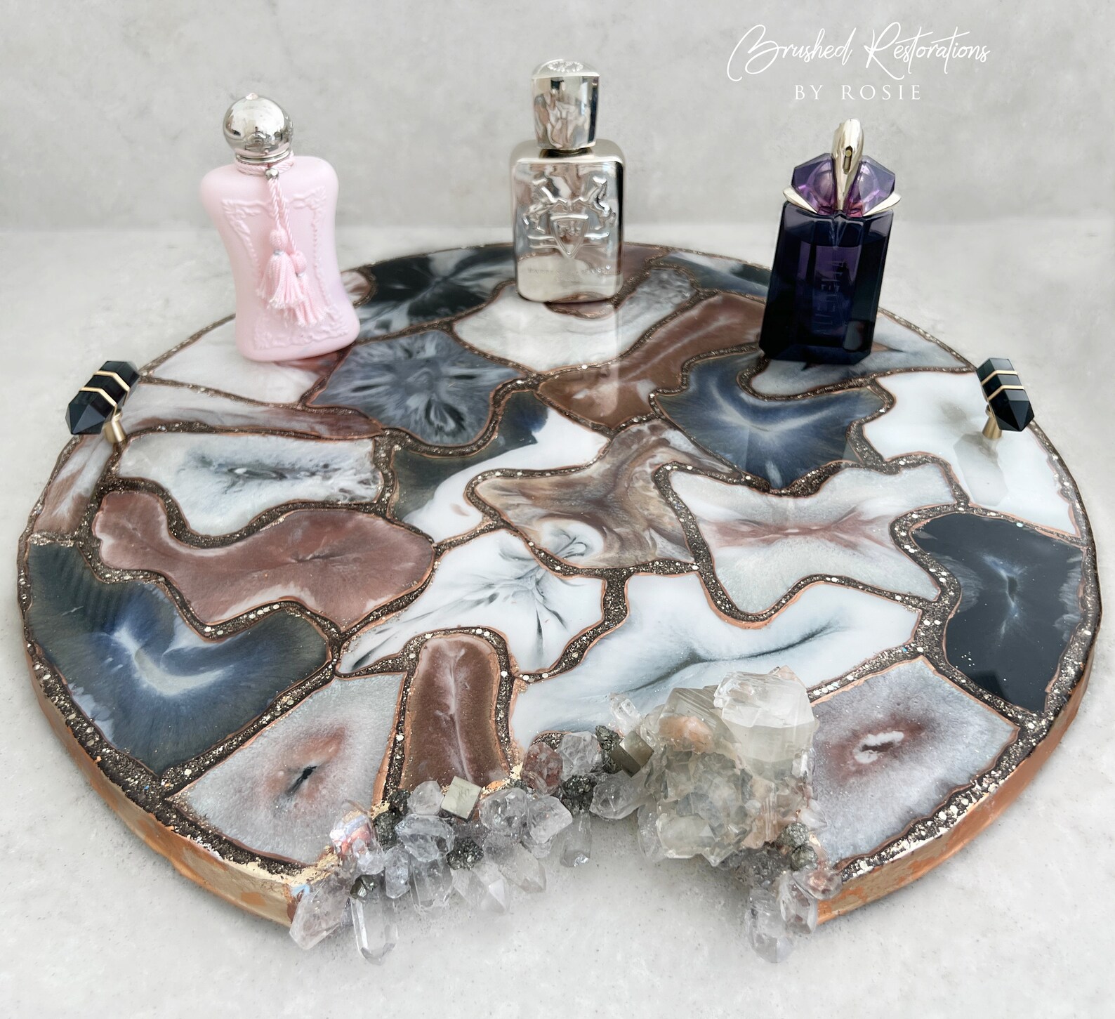 Custom Luxury Handmade Geode-inspired Resin Tray | 18" Customizable ...
