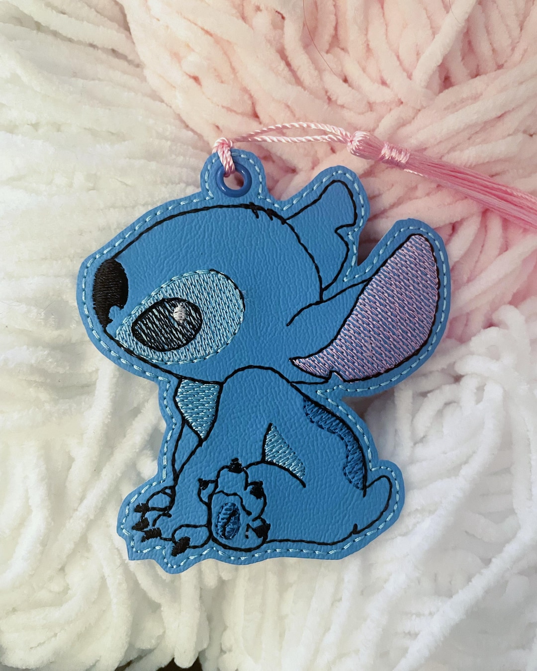 Angel and Stitch, Lilo and Stitch, Embroidered Faux Leather Bookmark - Etsy